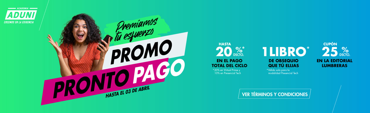 Promoción Pronto Pago | Academia Aduni